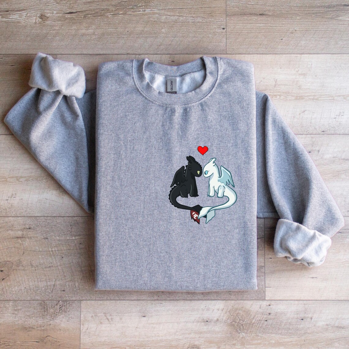 Custom Toothless and Light Fury Couple Sweatshirt, Cute Toothless ...