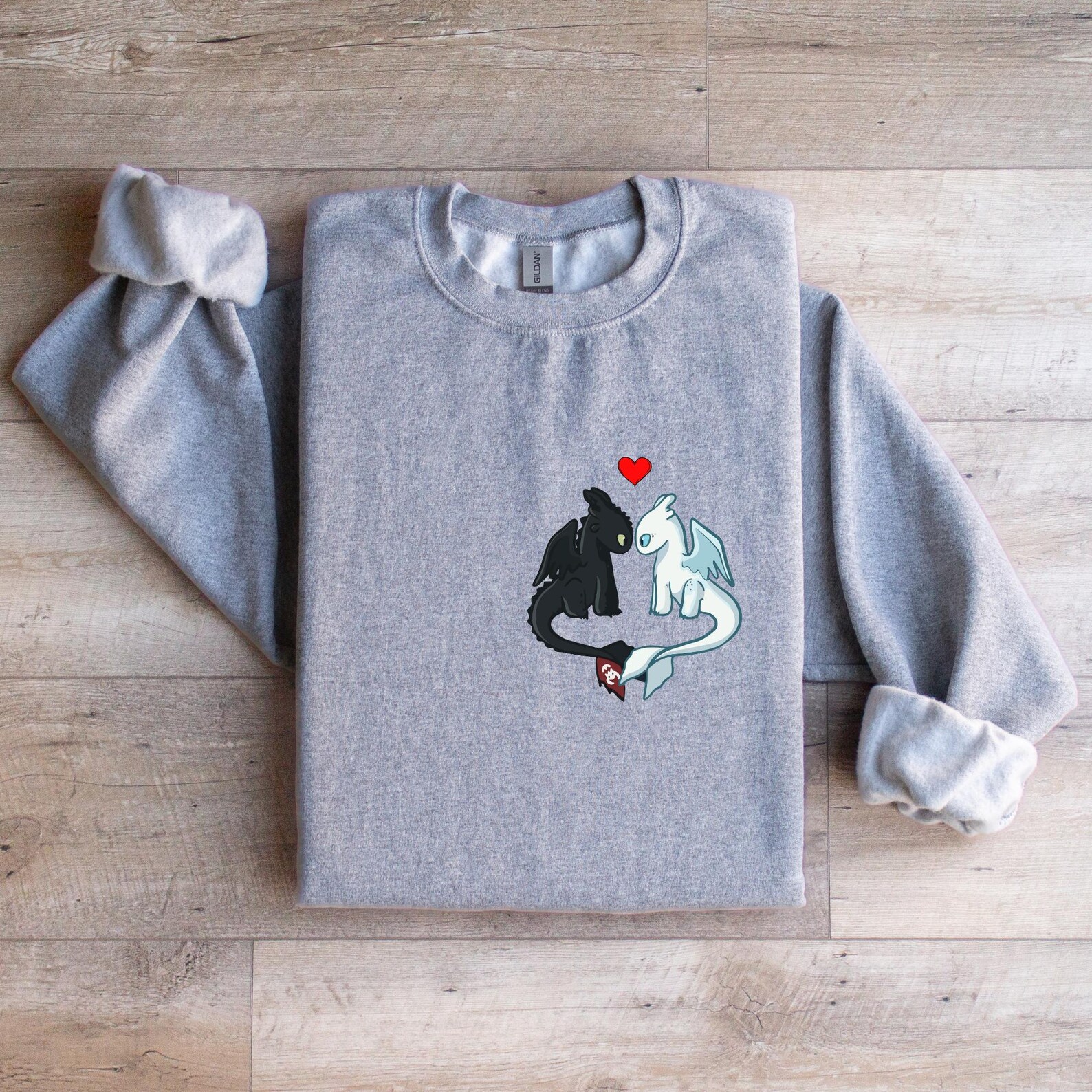 Custom Toothless and Light Fury Couple Sweatshirt, Cute Toothless ...
