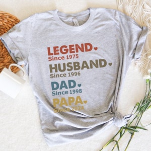 Custom Dad With Years Shirt, Papa With Year, Gift for Husband, Father's ...