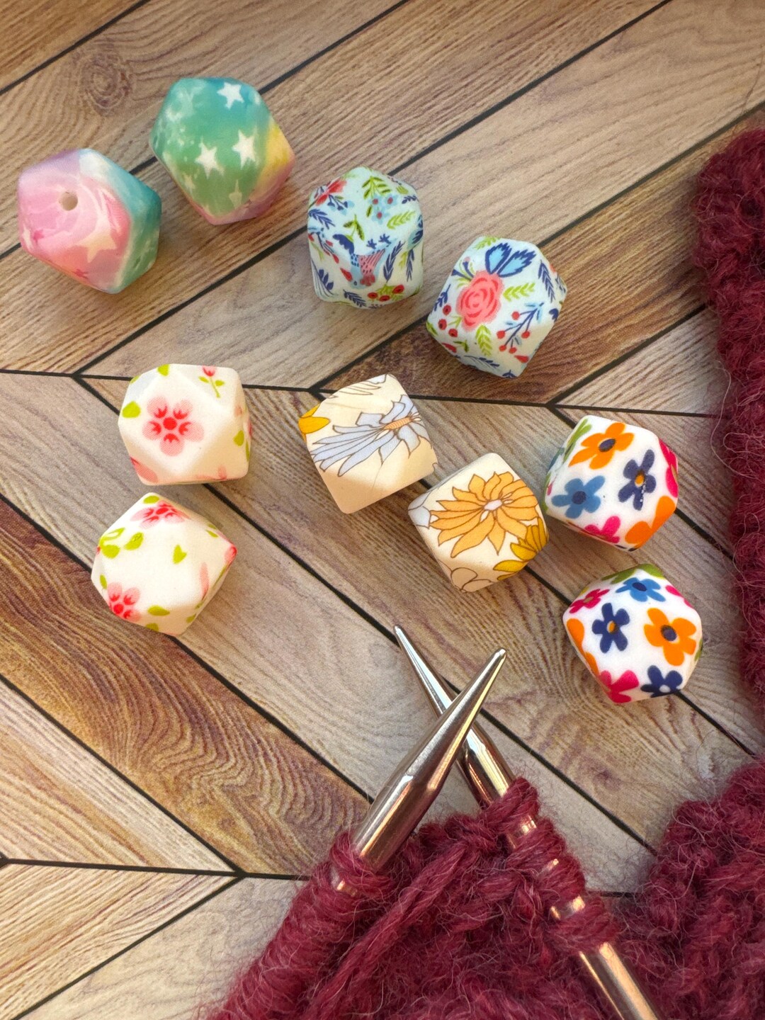 Flowers Knitting Point Protectors Stitch Savers - Etsy