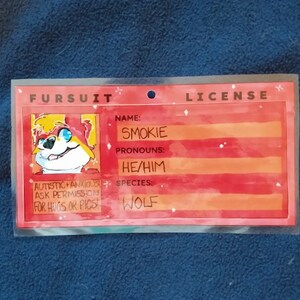 Fursuit License Custom Badge // Furry Fursona Badge Commission READ ...