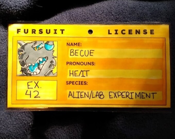 Fursuit License Custom Badge // Furry Fursona Badge Commission READ ...