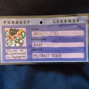 Fursuit License Custom Badge // Furry Fursona Badge Commission (READ ...