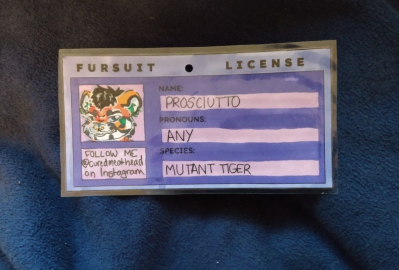 Fursuit License Custom Badge // Furry Fursona Badge Commission - Etsy
