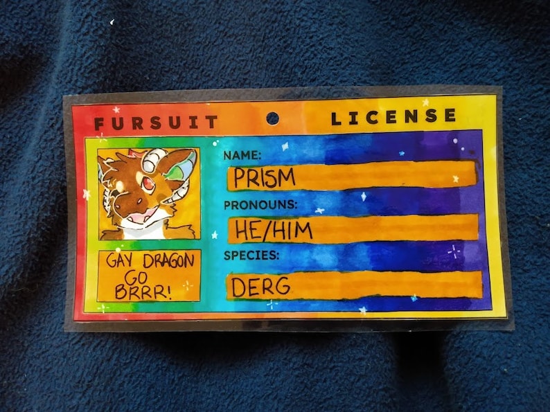 Fursuit License Custom Badge // Furry Fursona Badge Commission - Etsy