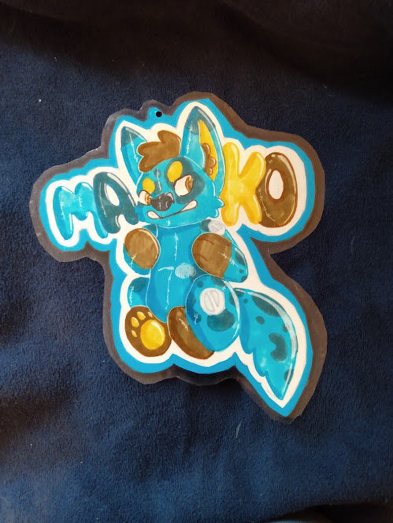 Pool Toy Fursuit Badge || Inflatable Furry Fursona Badge Commission - Etsy