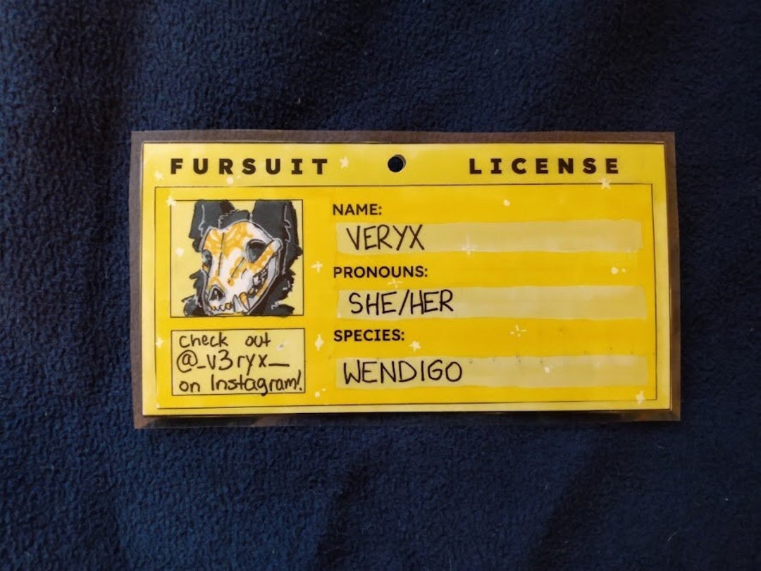 Fursuit License Custom Badge // Furry Fursona Badge Commission (READ ...