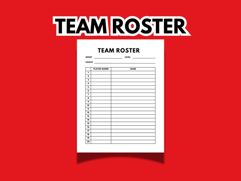 Sports Team Attendance Sheet: Practice Log & Roster (PDF) - Etsy