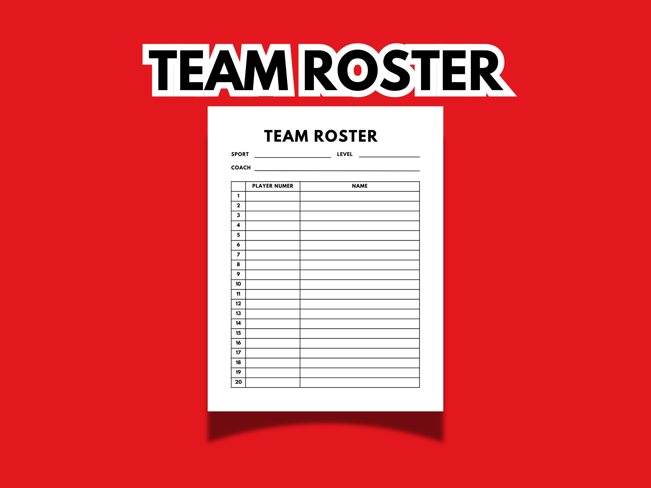 Sports Team Attendance Sheet: Practice Log & Roster (PDF) - Etsy