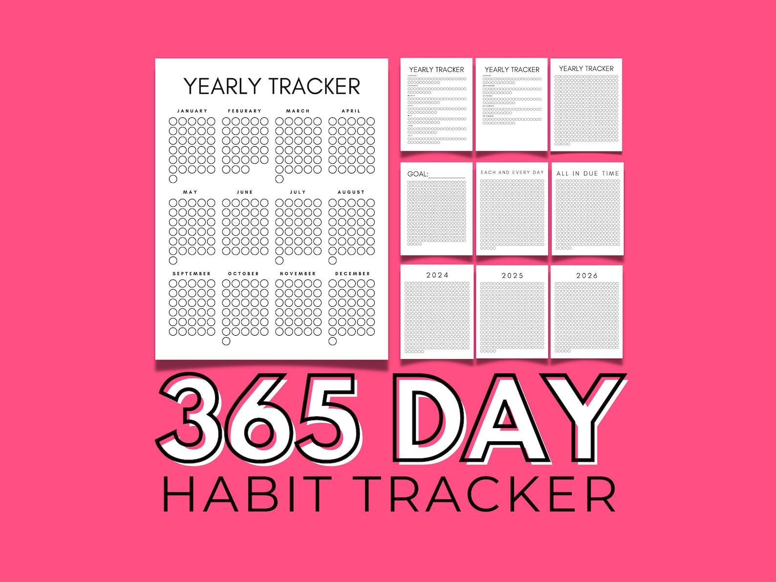 365 Days Habit Tracker | Yearly Habit Tracker | Habit Tracker Template ...