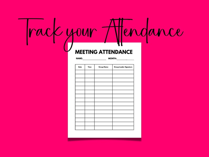 Group Meeting Attendance Sheet Meeting Signature Sheet - Etsy