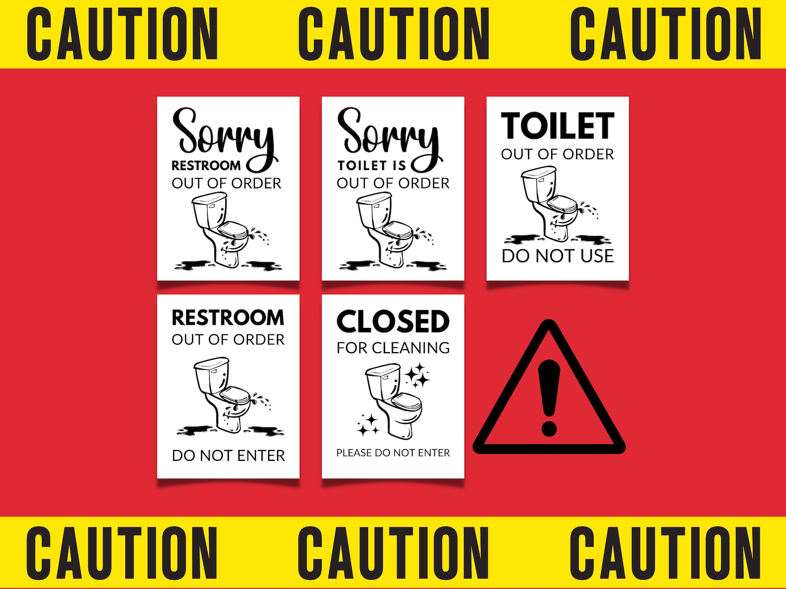 Toilet Out of Order Sign Printable | Restroom Out of Service Sign ...