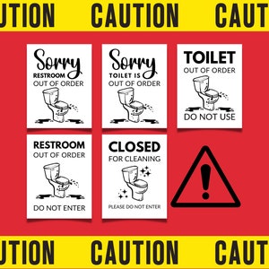 Toilet Out of Order Sign Printable | Restroom Out of Service Sign ...
