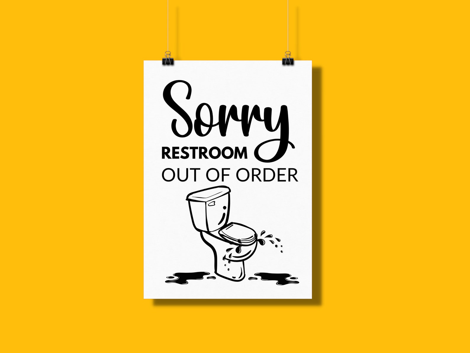 Toilet Out of Order Sign Printable | Restroom Out of Service Sign ...