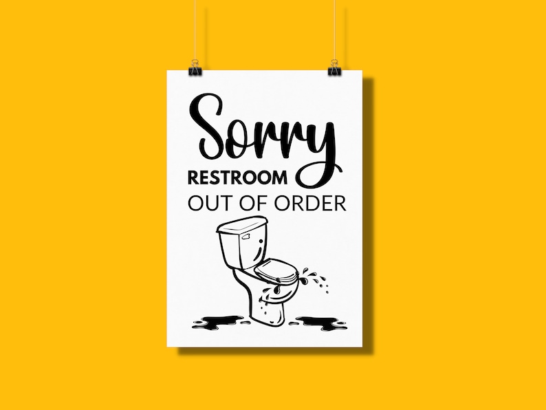 Toilet Out of Order Sign Printable | Restroom Out of Service Sign ...