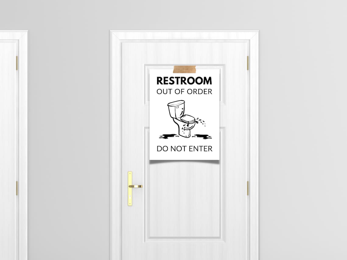 Toilet Out of Order Sign Printable Restroom Out of Service Sign ...