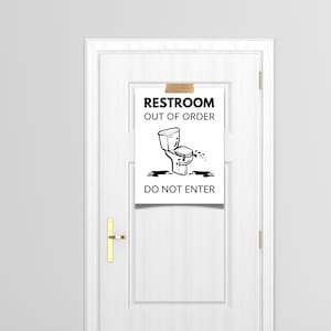 Toilet Out of Order Sign Printable | Restroom Out of Service Sign ...