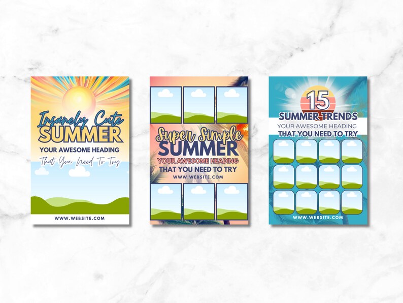 Summer-themed Pinterest Pin Canva Templates Pin Design Pinterest Pin ...