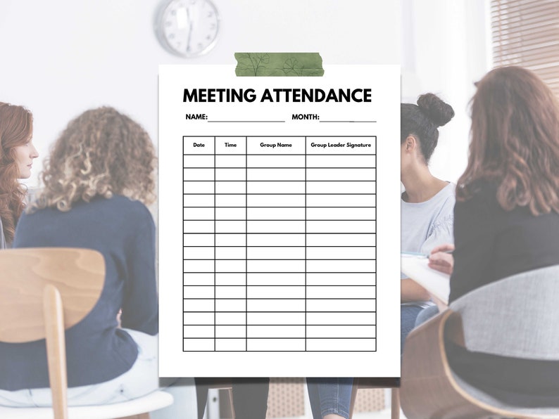 Group Meeting Attendance Sheet Meeting Signature Sheet - Etsy