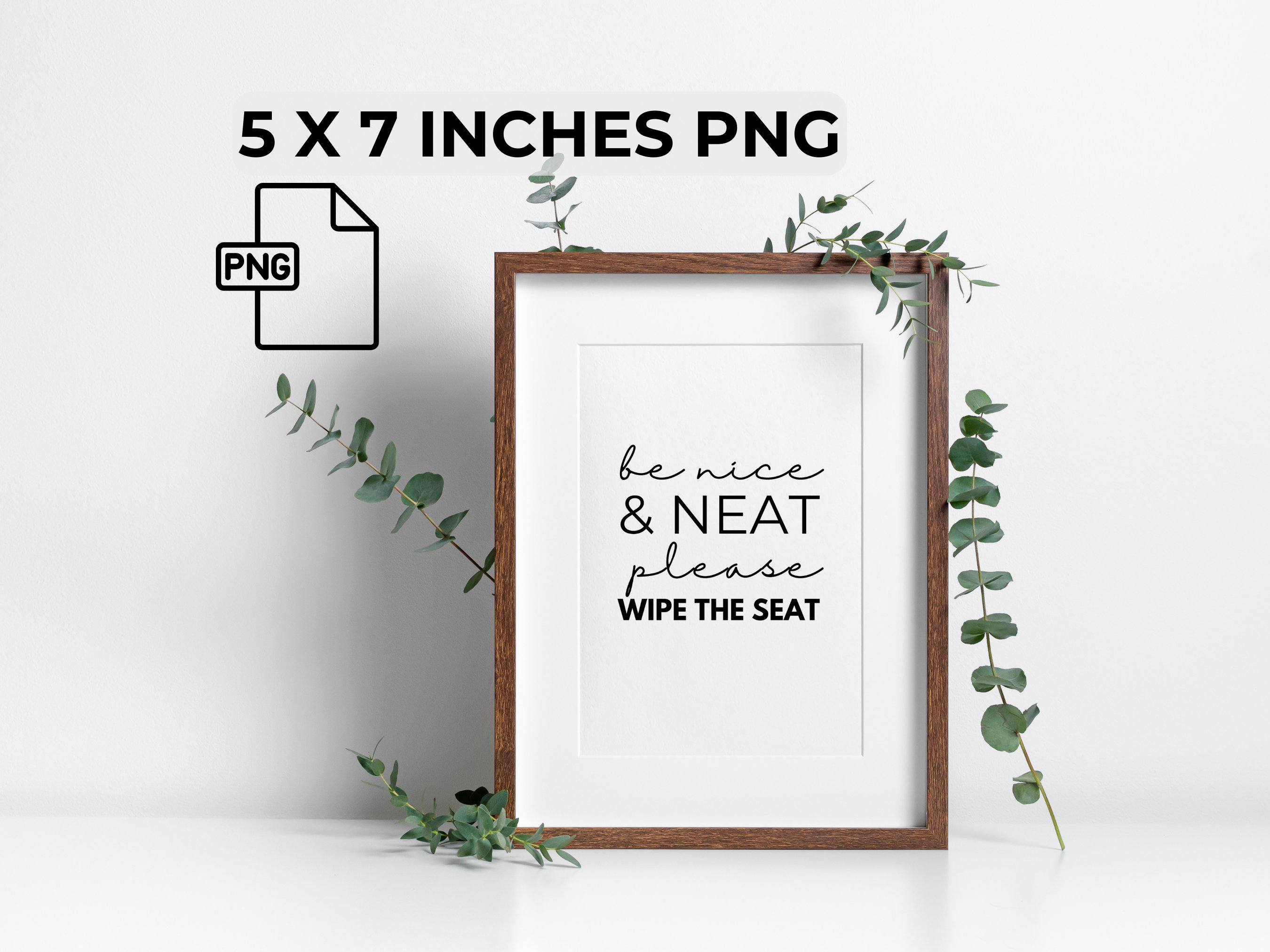 Be Nice and Neat Please Wipe the Seat Restroom Sign | Funny Bathroom ...