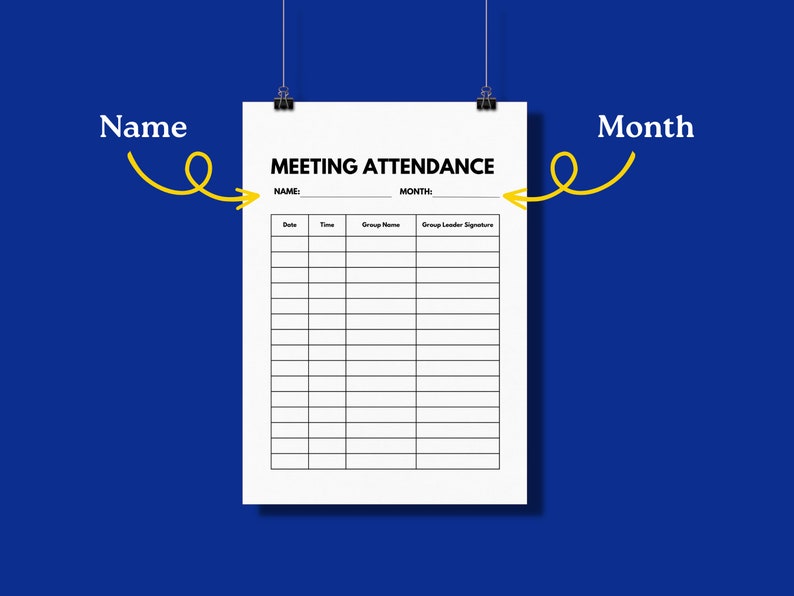Group Meeting Attendance Sheet | Meeting Signature Sheet | Attendance ...