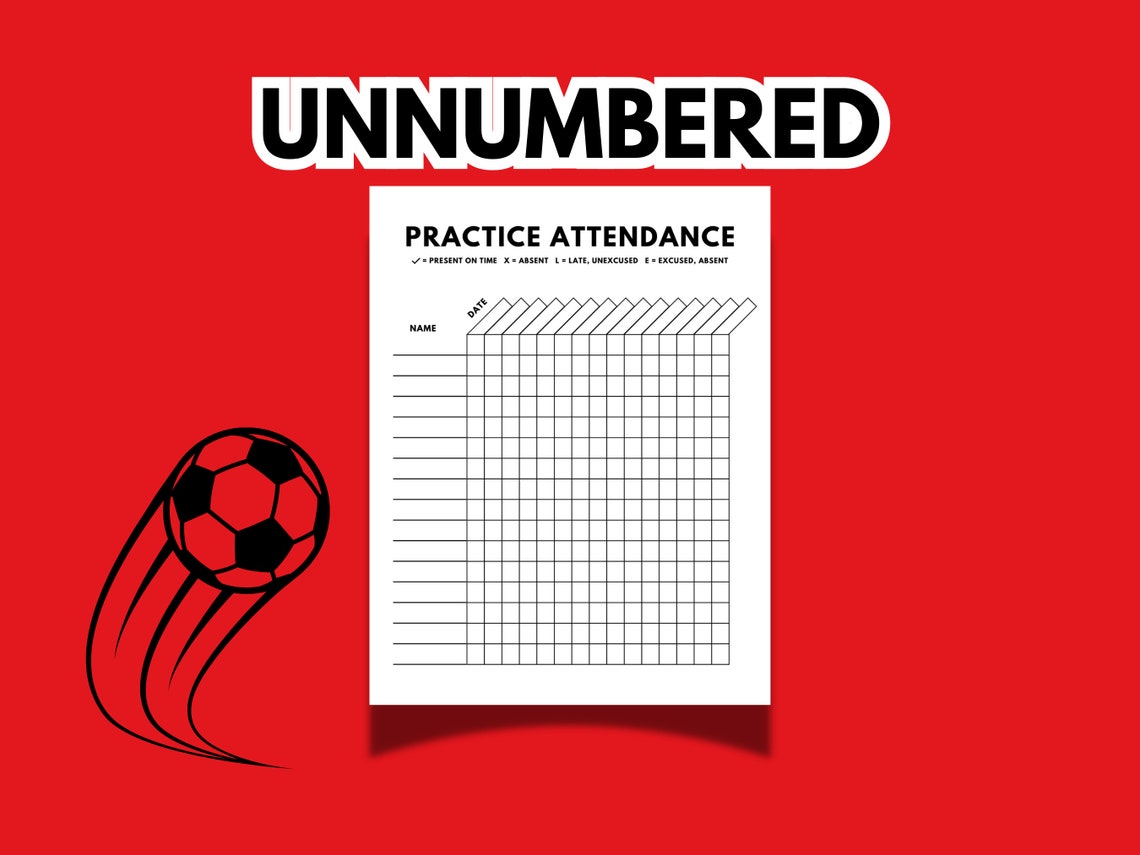 Sports Team Attendance Sheet: Practice Log & Roster (PDF) - Etsy