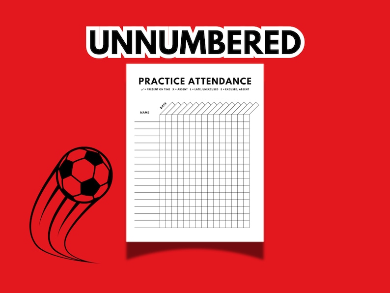 Sports Team Attendance Sheet: Practice Log & Roster (PDF) - Etsy