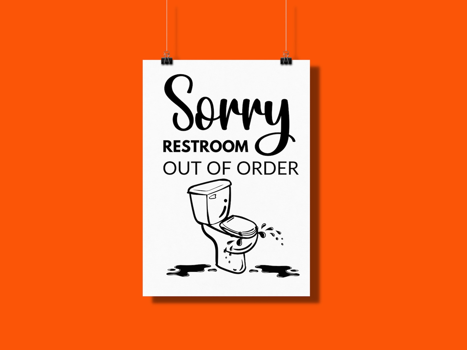 Toilet Out of Order Sign Printable | Restroom Out of Service Sign ...