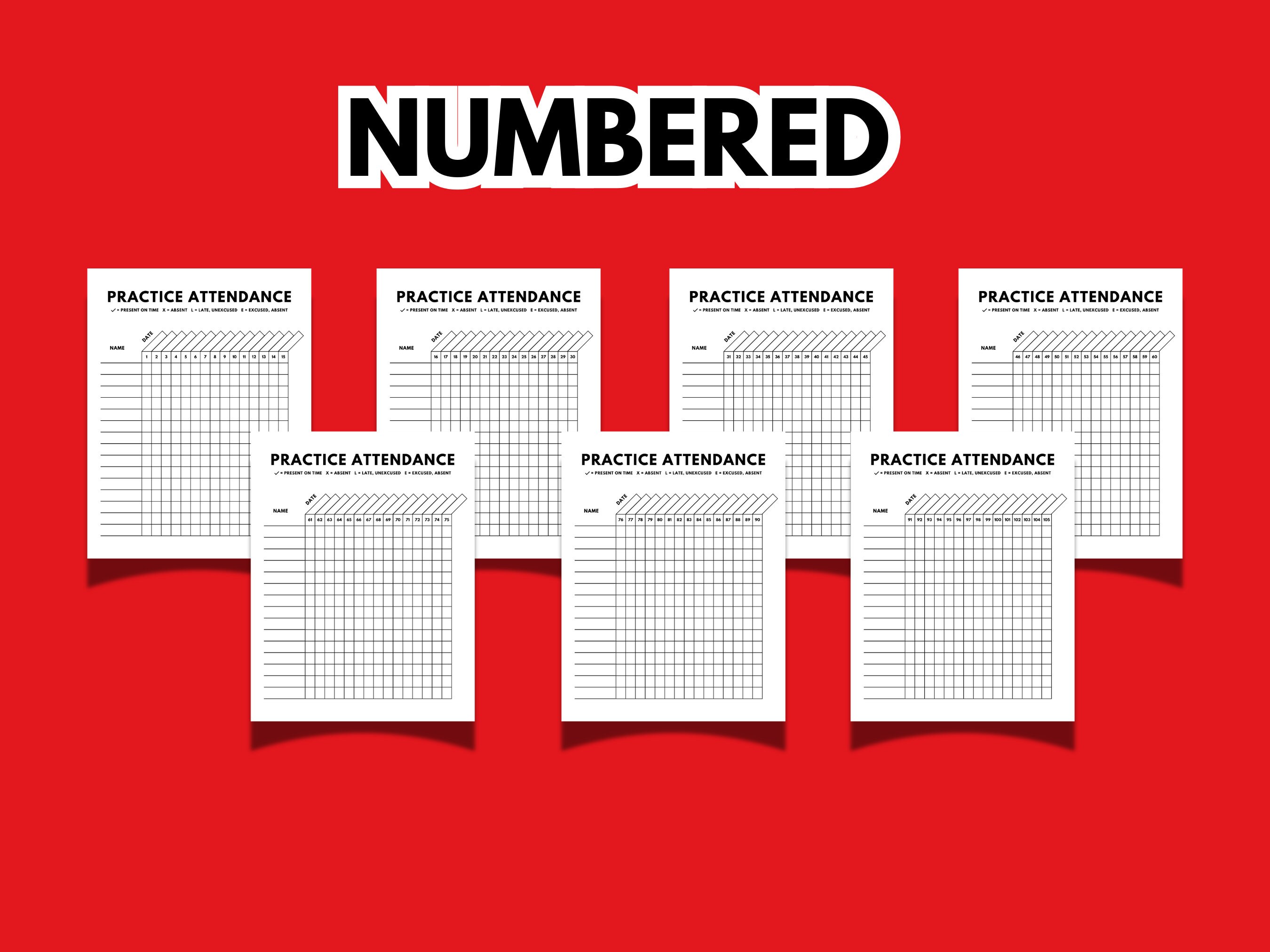 Sports Team Attendance Sheet: Practice Log & Roster (PDF) - Etsy