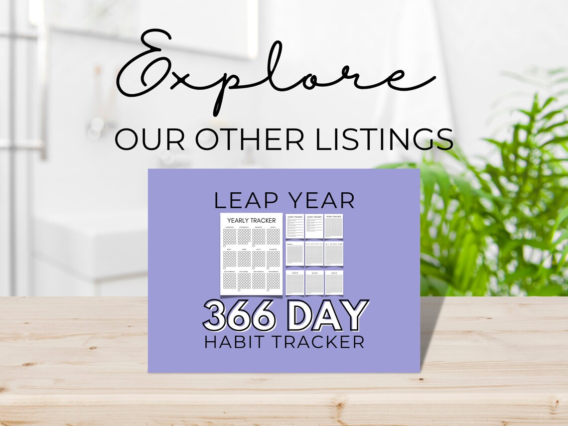 365 Day Habit Tracker: Yearly Routine Checklist (PDF Download) - Etsy
