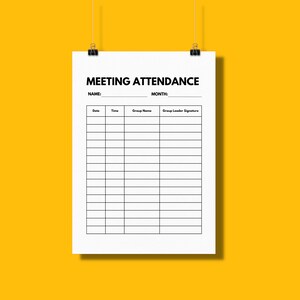Group Meeting Attendance Sheet Meeting Signature Sheet - Etsy