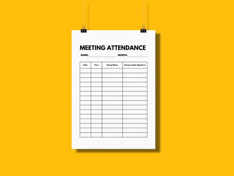 Group Meeting Attendance Sheet Meeting Signature Sheet - Etsy