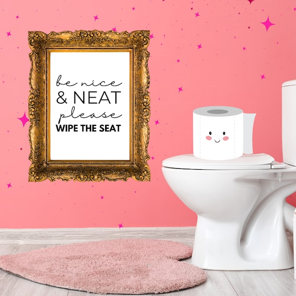 No Pee on Seat Sign - Etsy