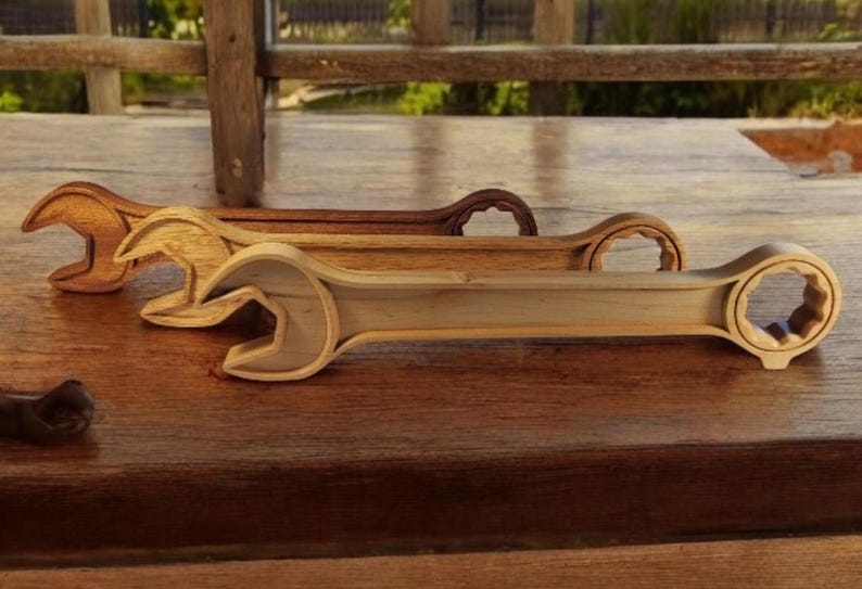 Personalized Wooden Wrench Desk Nameplate - Custom Mechanic Gift ...