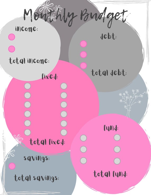 Monthly Budget Aesthetic Monthly Budget Cute Monthly Budget - Etsy