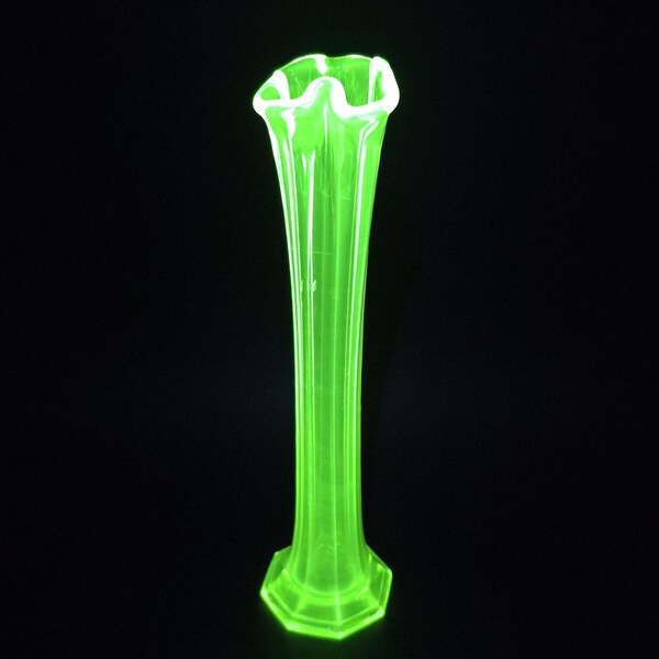 Vaseline Glass Vase - Etsy