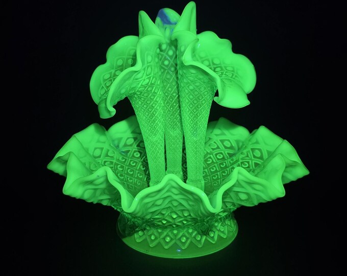 Reserved - Limited Edition Uranium Fenton Connoisseur Epergne - Etsy