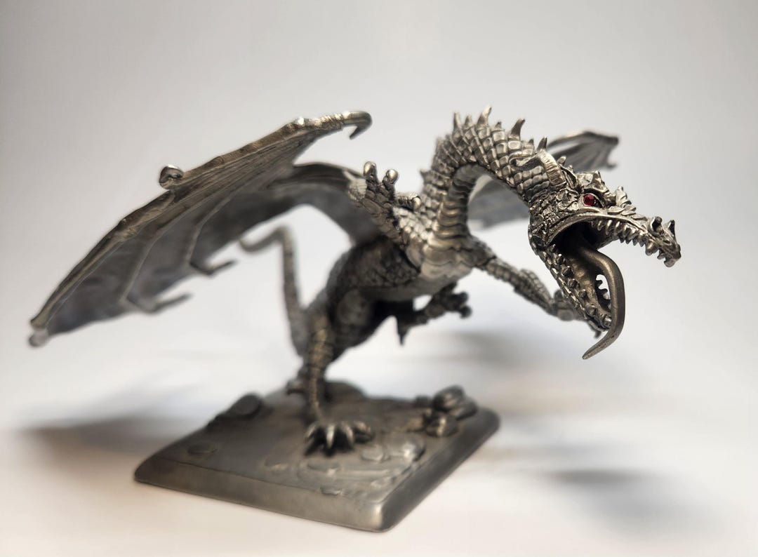 Pewter Dragon Figurine - Etsy