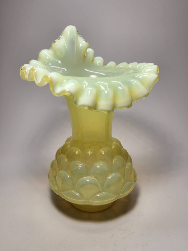 Fenton Vaseline Glass Jack in Pulpit - Etsy