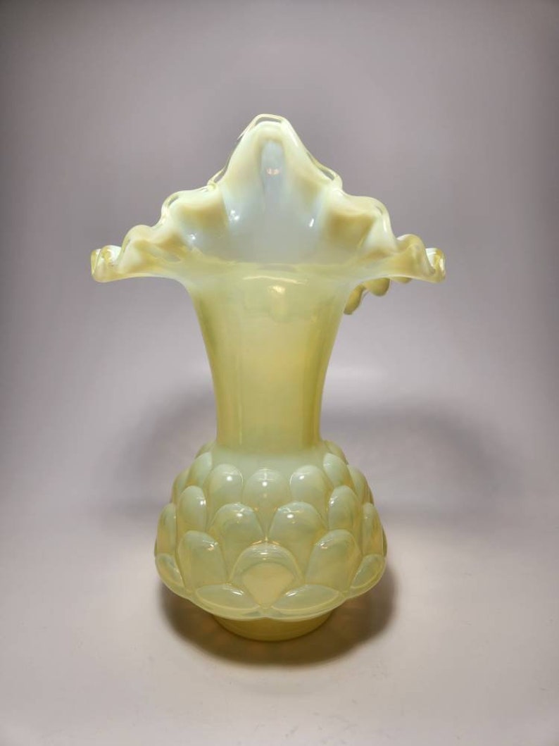 Fenton Vaseline Glass Jack in Pulpit - Etsy