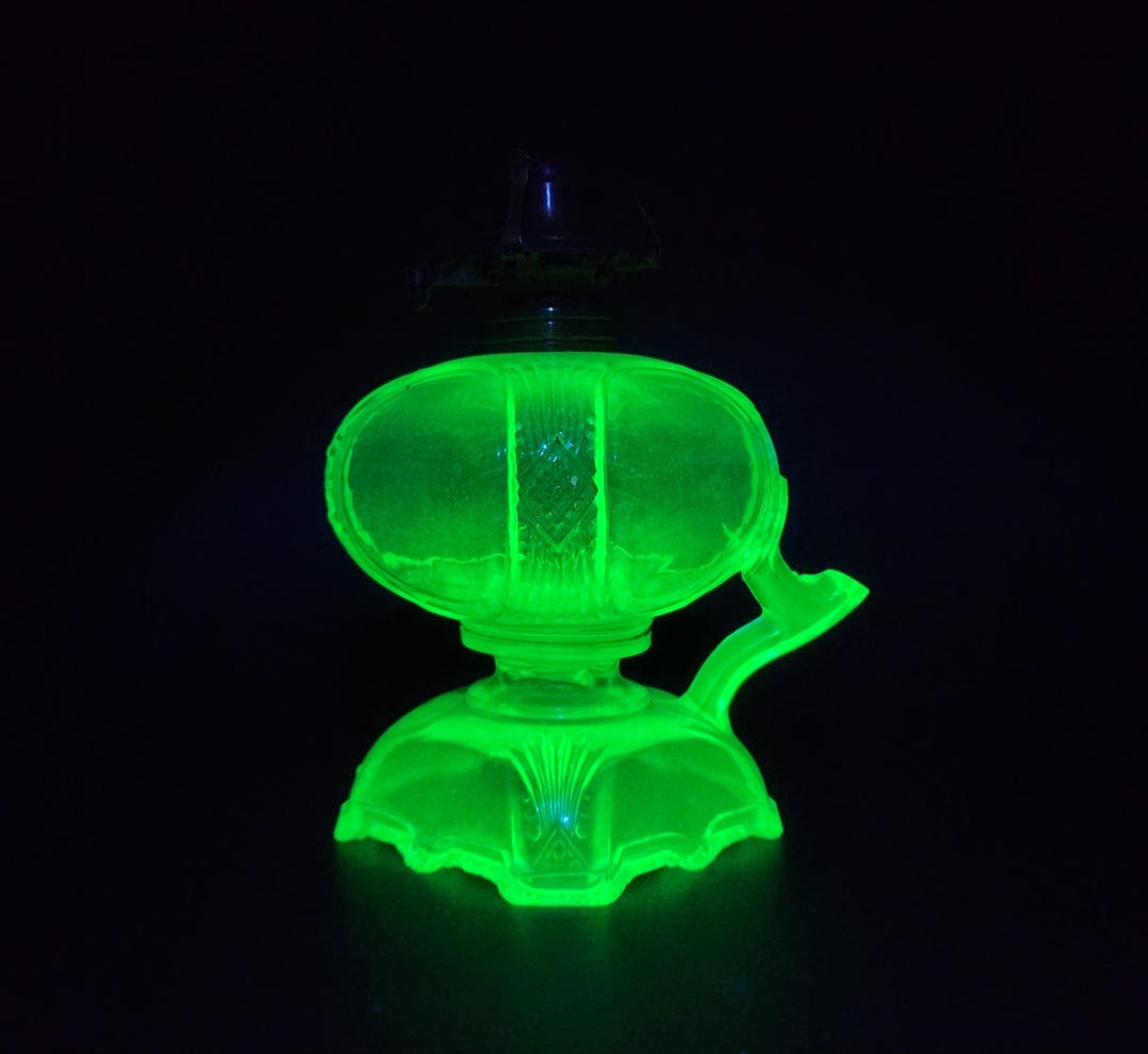 Uranium Glass Finger Oil Lamp - Etsy