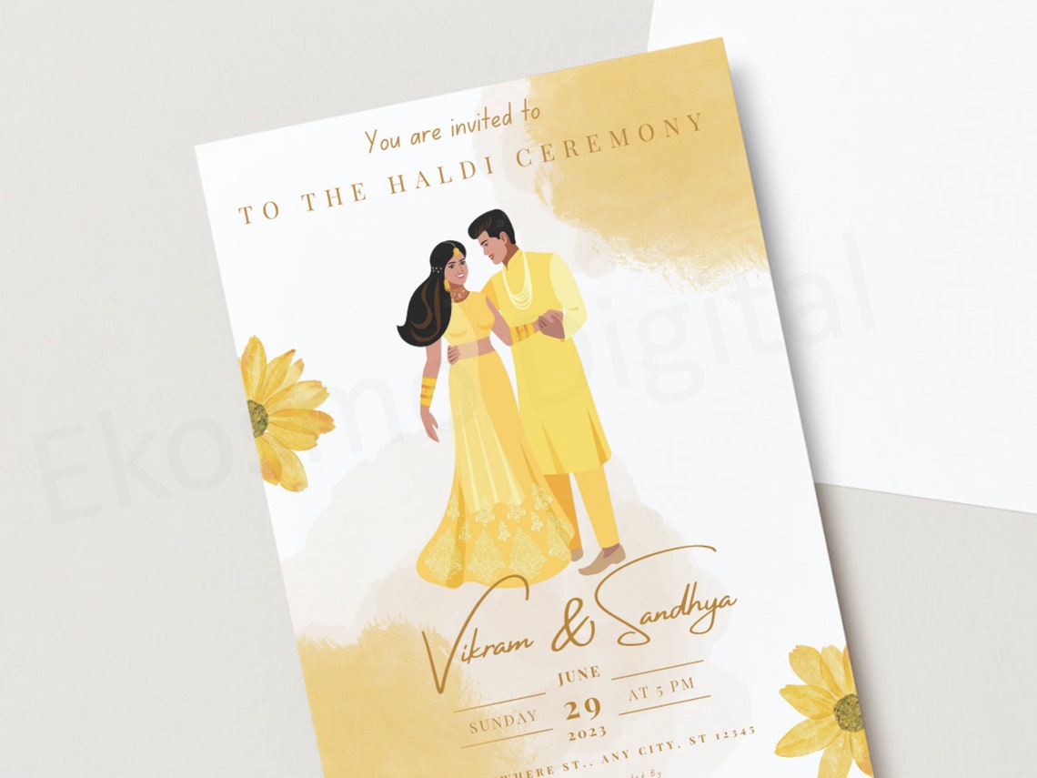 Haldi Invitation Haldi Ceremony Digital Haldi Invitation Printable ...