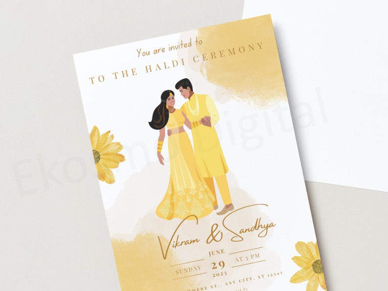 Haldi Invitation Haldi Ceremony Digital Haldi Invitation Printable ...