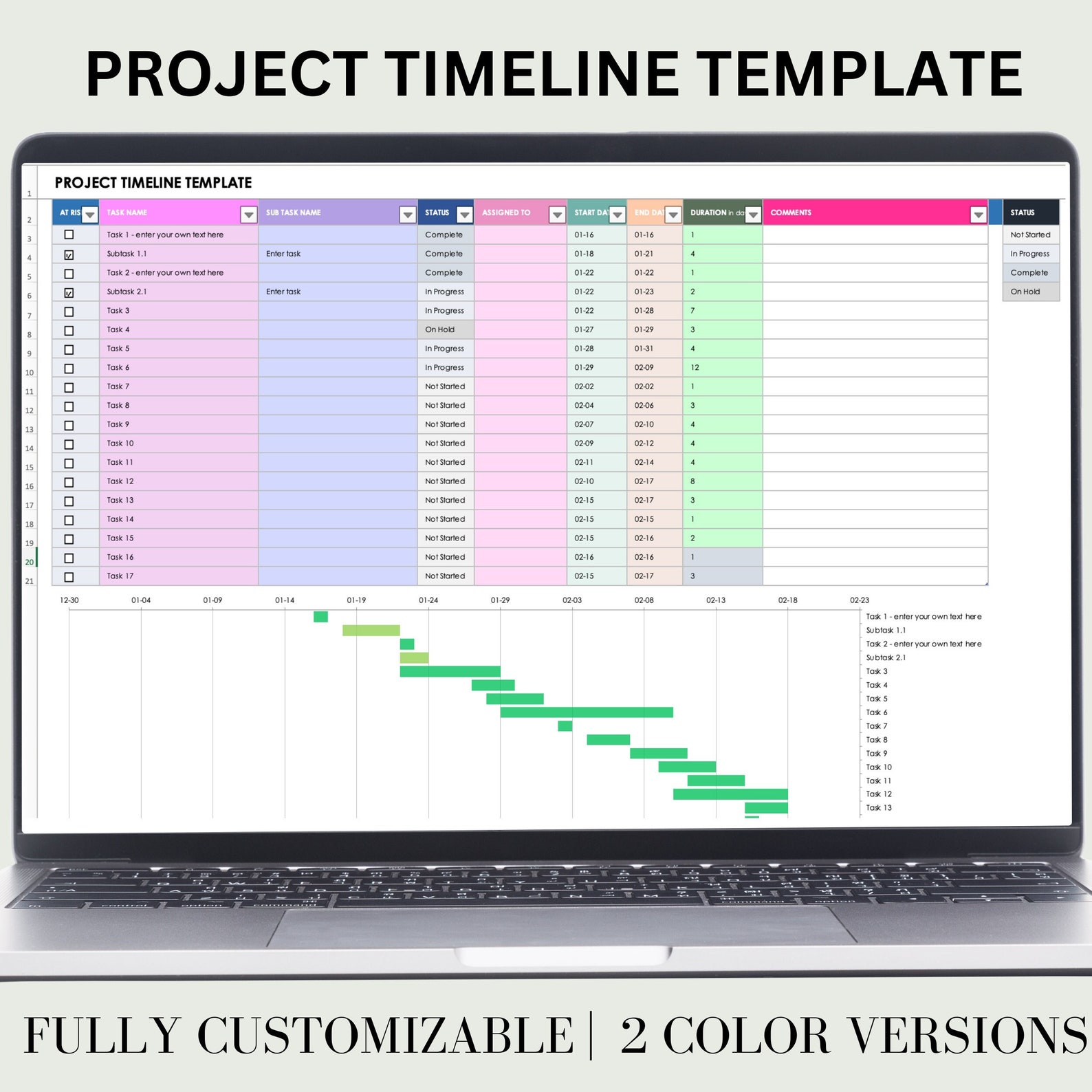 Excel Project Timeline Template Project Template Project Launch ...