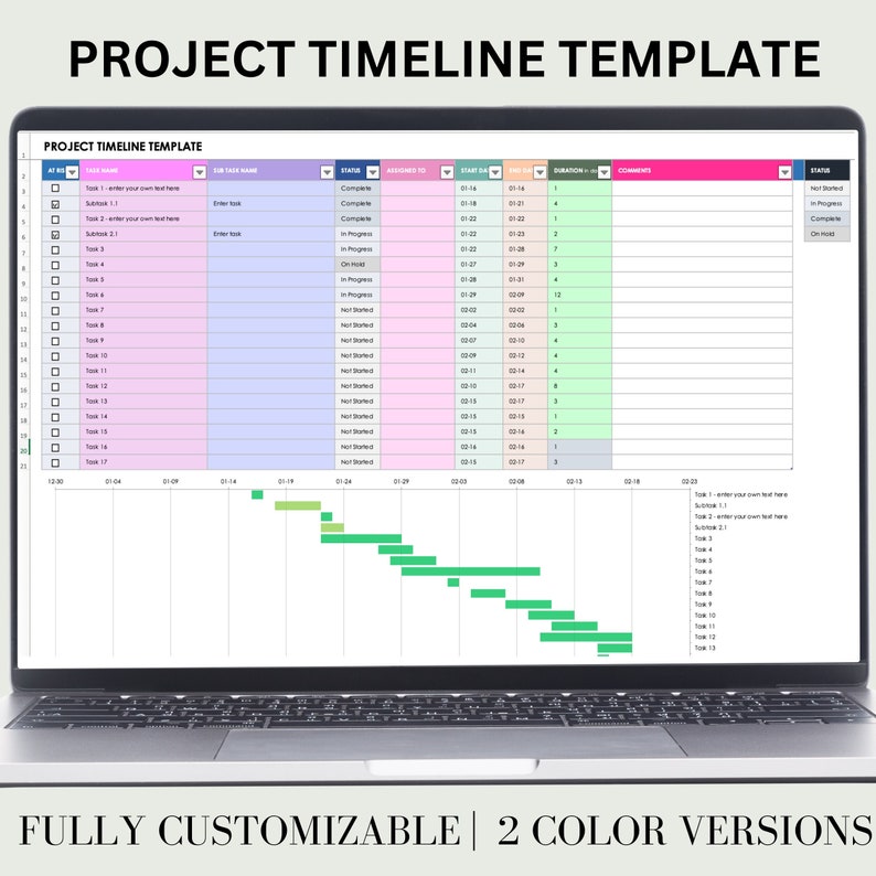 Excel Project Timeline Template Project Template Project Launch ...