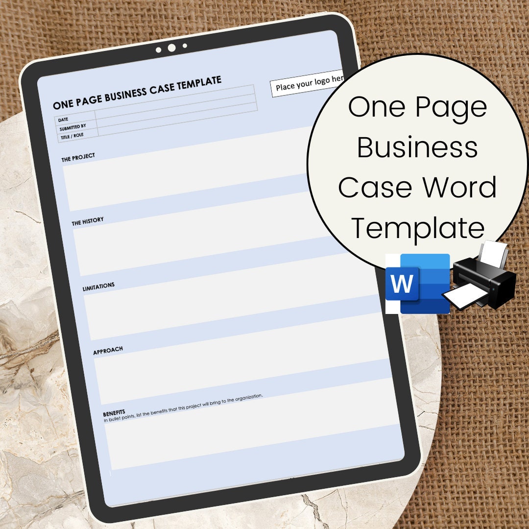 Business Case Word Template Word Template Project Management One Page ...