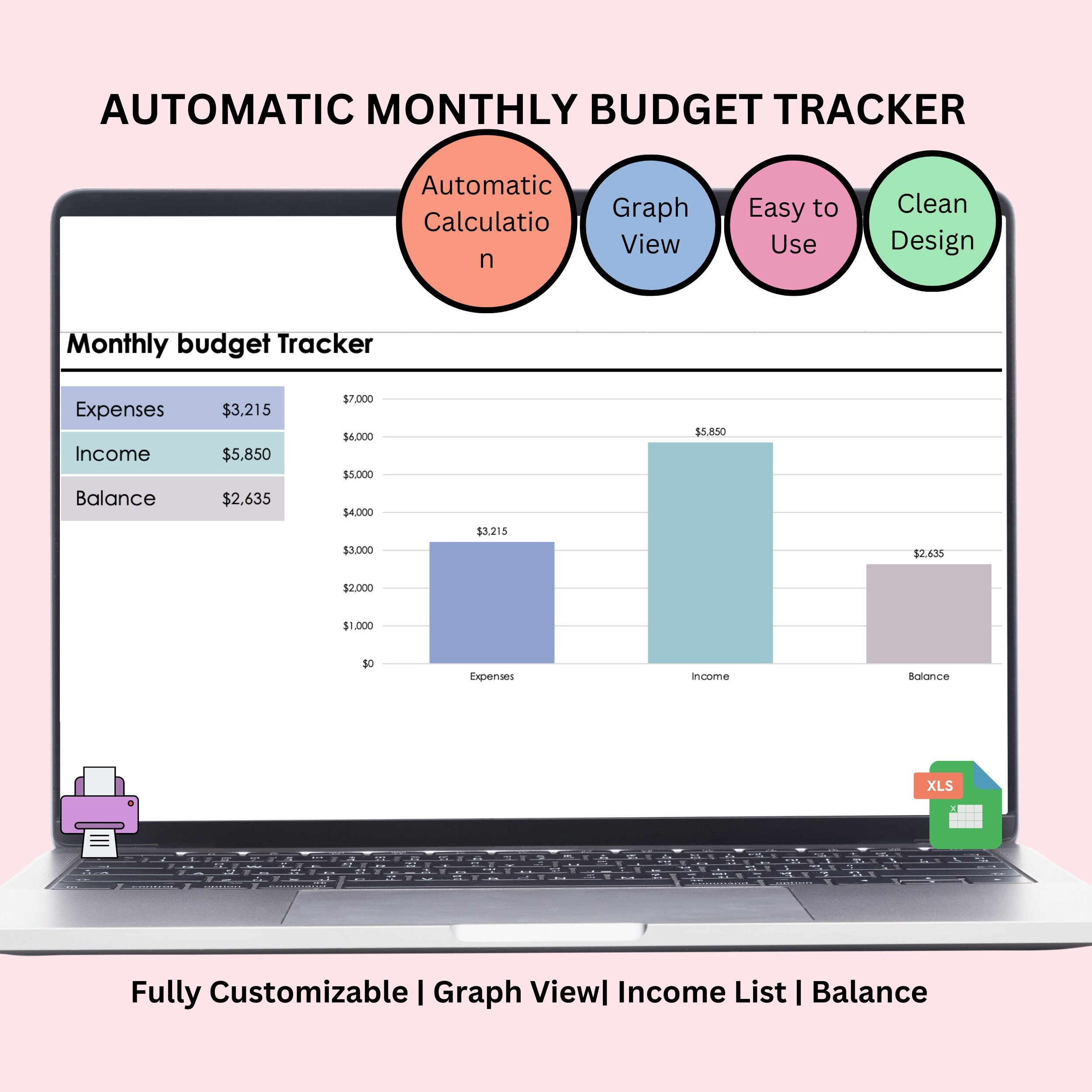 Monthly Budget Tracker Excel Monthly Expenses Tracker Paycheck Tracker ...