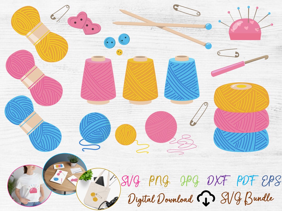Paquete de tejer SVG Hilo SVG Tejer svg paquete tejer paquete - Etsy México