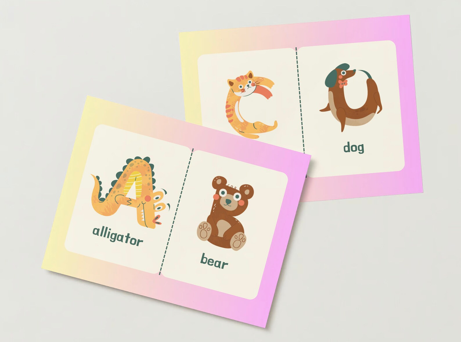 Alphabet Animal Flashcards Printable ABC Flashcards Animal - Etsy