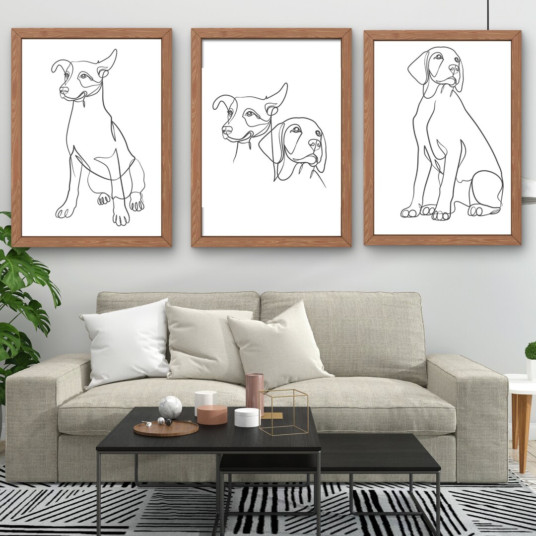 3 Printable Dog Wall Art Printable Dog Art Digital Dog Art Dog Wall Art ...